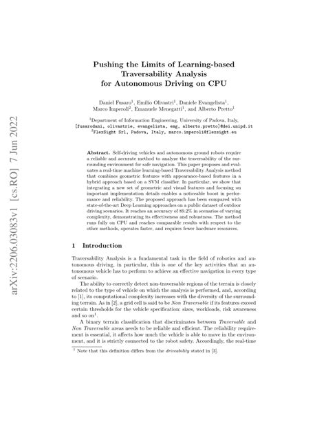 Pdf Pushing The Limits Of Learning Based Traversability Analysis For