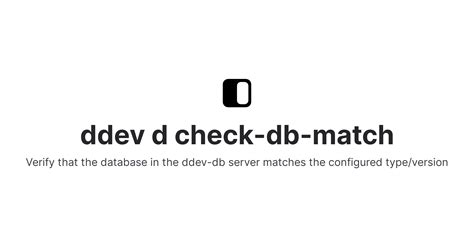 ddev d check db match fig