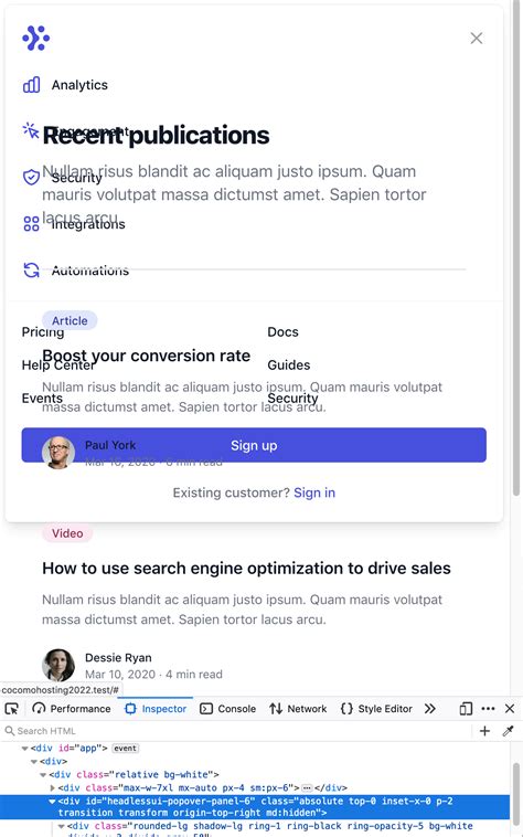 Resolved Popover Component Does Not Cover The Content Below It · Tailwindlabs Headlessui