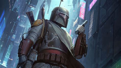 Boba Fett In Buildings Background 4k Hd Boba Fett Wallpapers Hd