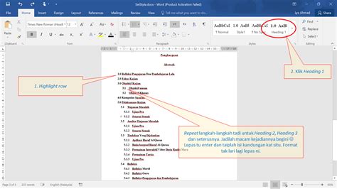 Cara Mudah Set Numbering Style Dalam Ms Word ~ Cikgu Liz Sen