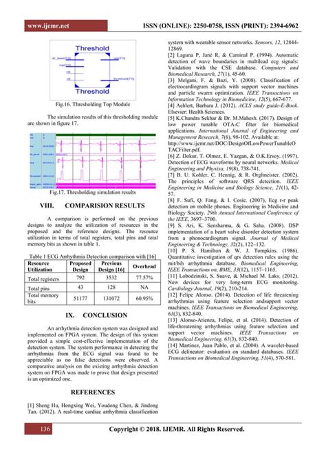 An Electrocardiograph Based Arrythmia Detection System Pdf