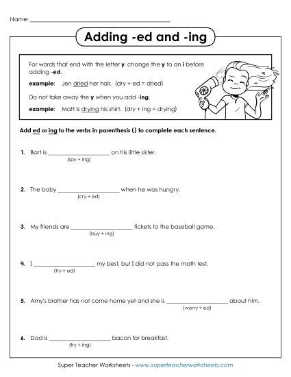 Adding Ed And Ing To Verbs Printable Prefixes Suffixes Ed Ing Pdf