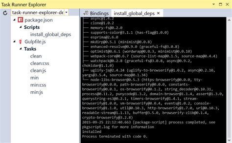 Automate Global Npm Module Installations With Task Runner Explorer Scott Addie