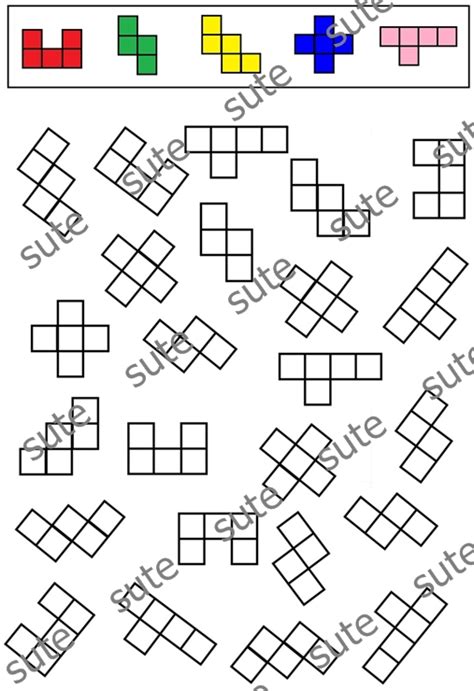 인지활동프로그램 학습지 도형구별색칠