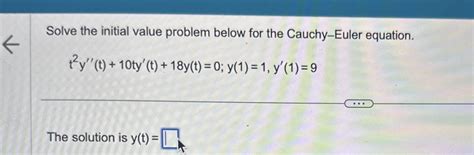 solved solve the initial value problem below for the