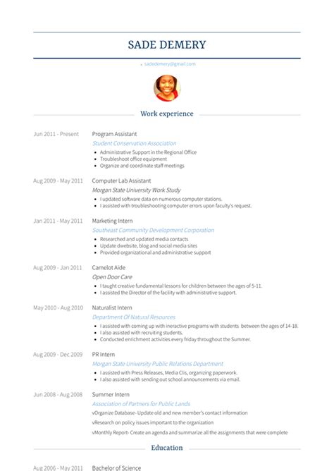 Program Assistant Resume Samples And Templates Visualcv