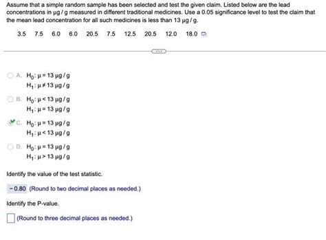 Solved Assume That A Simple Random Sample Has Been Selected Chegg