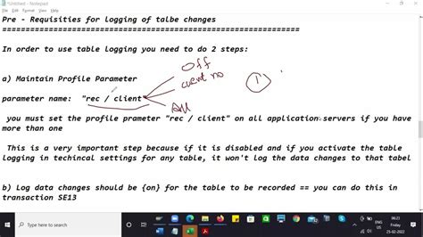 Table Logs Table Logging In Sap Security Ecc Youtube