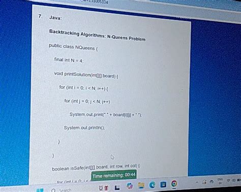 7 Java Backtracking Algorithms N Queens Problem Public Class Nqueens Final Int N 4 Void