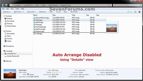 Windows Explorer Auto Arrange Disable Tutorials