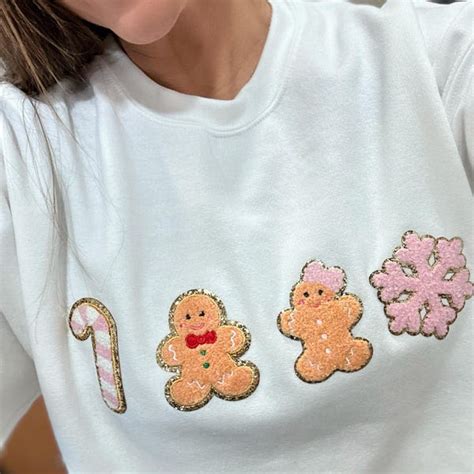 Pink Stripe Chenille Candy Cane Patch With Gold Glitter 8cm Etsy