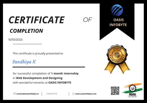 sandhiya k on linkedin internship oasisinfobyte