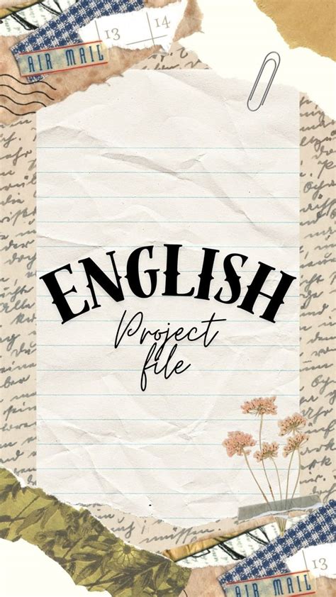English Project File Aesthetic Front Page In 2024 English Projects