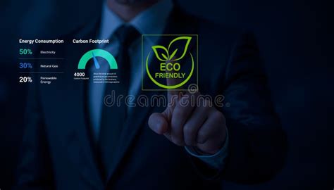 professional interacts with digital interface showing eco friendly