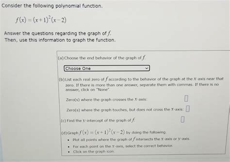 solved consider the following polynomial function