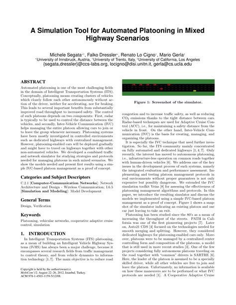 Pdf A Simulation Tool For Automated Platooning In Mixed Highway Scenarios