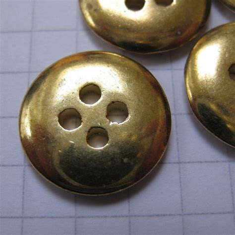 10 Small Flat Brass Buttons Etsy