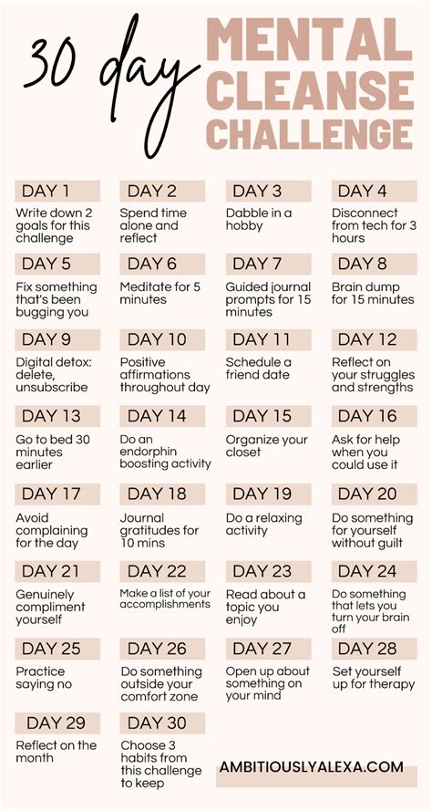 30 Day Mental Wellness Challenge For Serious Self Improvement