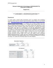 2823885 1 Spss Assignment Docx SPSS Assignment Research Methods In Psychology A HPS201 HPS771