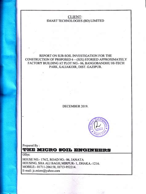 Smart Technologies Ltd Soil Test Report Pdf