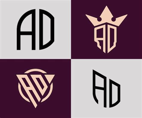 Las Iniciales Creativas Simples Ao Diseños De Logotipos Bundle Vector
