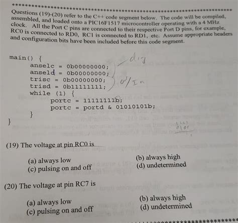 Solved Questions 19 20 Refer To The C Code Segment