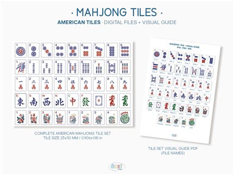 Mahjong American Tile Set Svg Eps Png Complete Printable Clipart