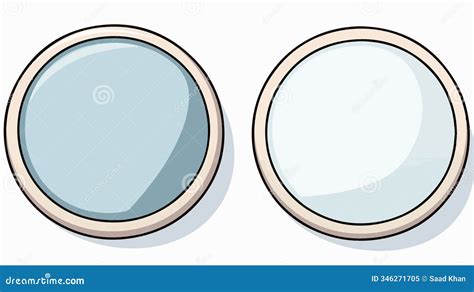 Round Circular Mirror Drawing Vector Cartoon Stock Illustration Illustration Of Design Modern