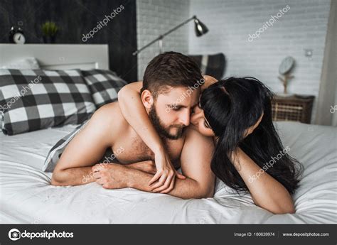 Man Woman Kissing Bed Guy Girl Have Sex Couple Love Stock Photo Sotnikov Mikhail Mail Ru