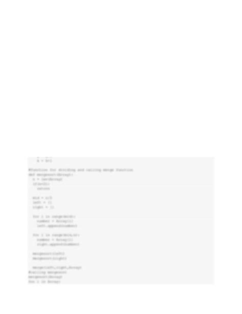 SOLUTION Program For Merge Sort In Python Studypool