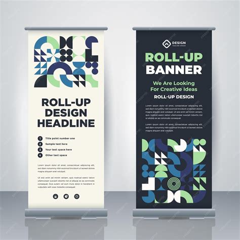 기하학 비즈니스 롤 업 스탠디 디자인 배너 템플릿 프레젠테이션 및 브로셔 기하학 Xbanner 및 Flagbanner 광고 터