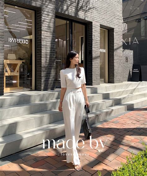 [made] 크롭 블라우스 체인 와이드 팬츠 세트 2차 재진행 신상 데일리룩 데일리 봄 여름 투피스 슬랙스 하객 하객룩 오피스룩 러브썸원