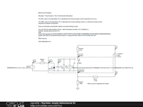 Thyristor Simple Behavioural CircuitLab