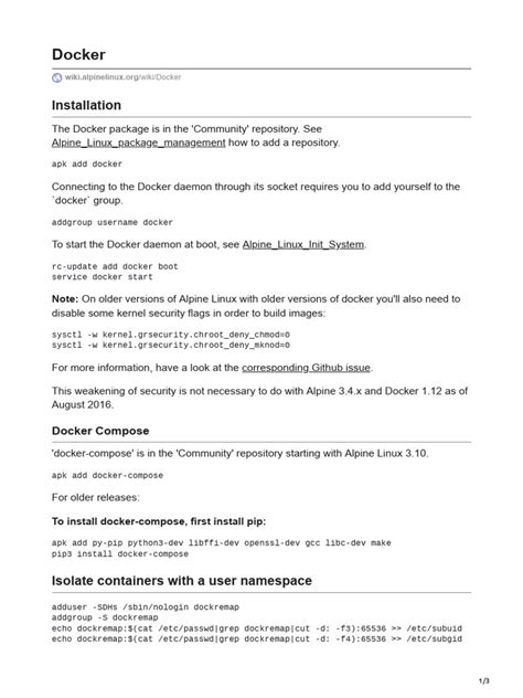 Docker Alpine Linux Pdf