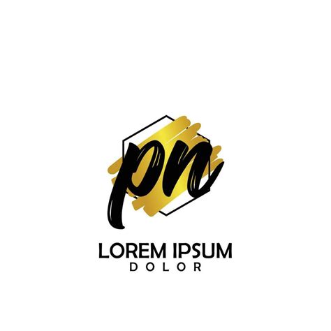 Pn Initial Brush In Circle Frame Template Design 29747666 Vector Art At Vecteezy