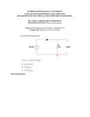 Diode Circuit Analysis In EEL C Laboratory Activity Course Hero