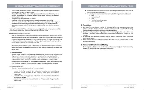 Iso 27001 Isms Policy Template Iso Templates And Documents Download