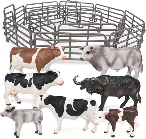 Lc Joycre 27pcs Corral Fence Toy Realistic Hereford Cows