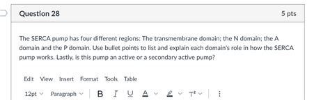 Solved The Serca Pump Has Four Different Regions The