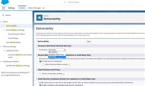 How To Setup Email Deliverability Settings In Salesforce