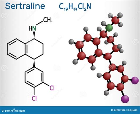 Sertraline Molecule Molecular Structures Selective Serotonin Reuptake Inhibitors 3d Model