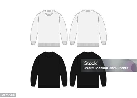 블랙 크루넥 스웨트 셔츠 벡터 모형 스트리트 웨어 스웨터 템플릿 캐주얼 겨울 양모 크루 넥 기술 Cad 드로잉 패션 플랫 일러스트 스트리트 웨어 스웨터 벡터 모형 일러스트