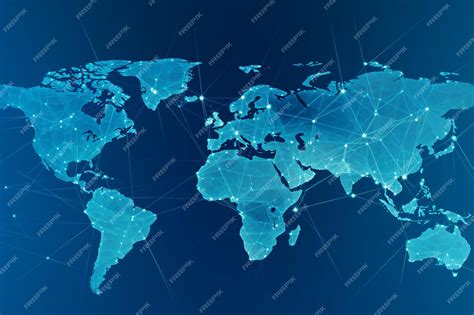 Premium Photo Abstract Technology Background With World Map And Connection Lines With Ai Generated