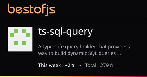 Best Of Js Ts Sql Query
