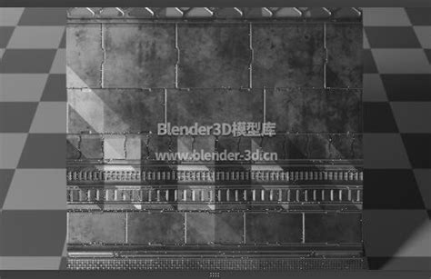 金属科幻面板硬表面墙壁贴图 Blender材质球纹理贴图模型下载 Blender3d模型库