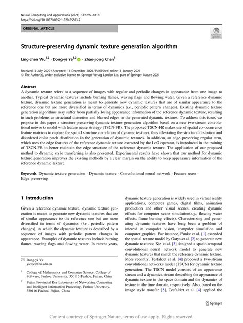 Structure Preserving Dynamic Texture Generation Algorithm