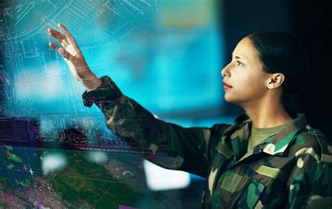 Premium Photo Map Location And A Military Woman Using A Dashboard For