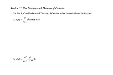 Solved Section The Fundamental Theorem Of Calculus Chegg