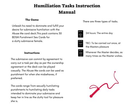 Extreme Bdms Humiliation And Punishment Sex Cards For Submissive